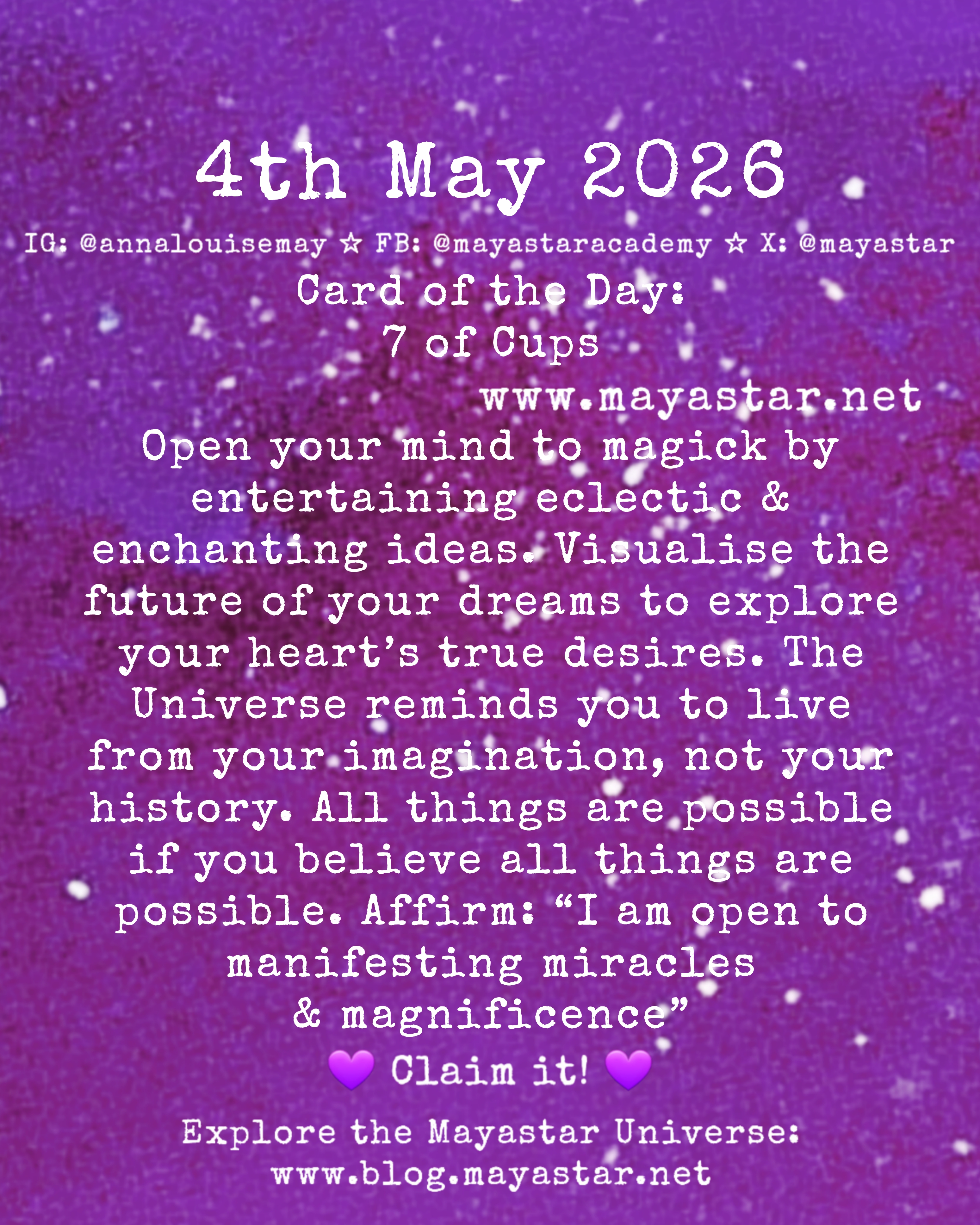 Mayastar Energy Update 💗 4th May 2026 💗 with Law of Attraction Affirmation